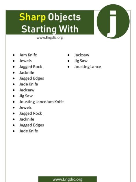List Of Objects That Start With J - EngDic