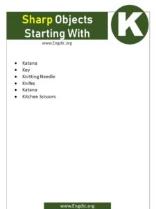List Of Objects That Start With K - EngDic