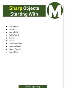 List Of Objects That Start With M - EngDic
