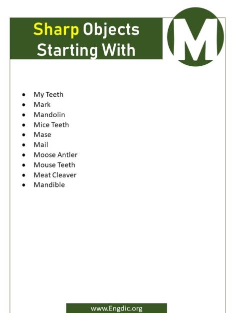 List Of Objects That Start With M - EngDic