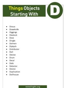 List Of Objects That Start With D - EngDic