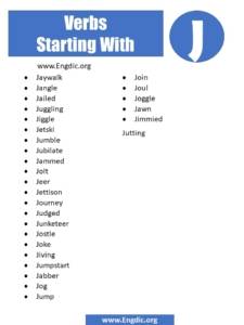 100 Verbs Starting with J (Complete List) - EngDic