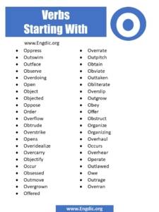 300 Verbs Starting With O (Complete List) - EngDic