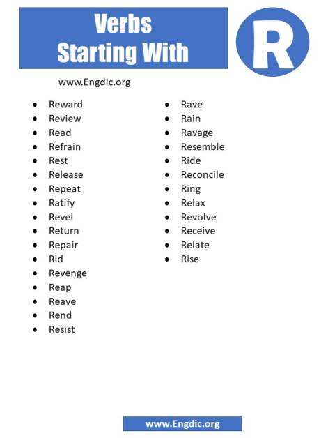 200 Verbs Starting with R (Complete List) - EngDic