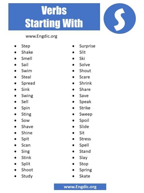 750 Verbs Starting with S (Complete List) - EngDic