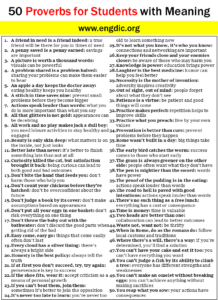 50 Proverbs for Students with Meaning - EngDic
