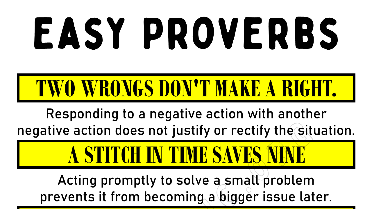 20 Easy Proverbs in English with Meaning - EngDic