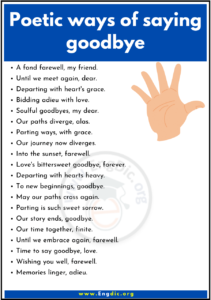 220+ Other Ways to say Goodbye, Synonyms of Goodbye - EngDic