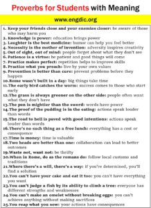 50 Proverbs for Students with Meaning - EngDic