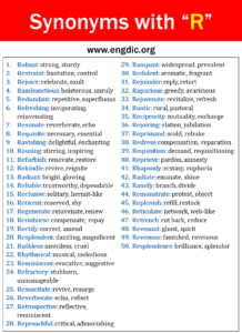 100 Synonyms That Start with R, Synonyms with R - EngDic