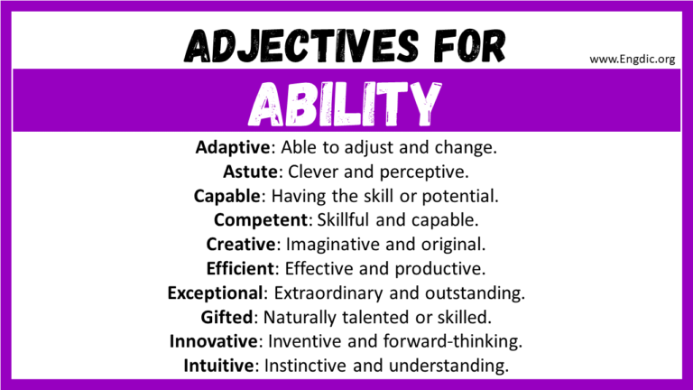20+ Best Words to Describe Ability, Adjectives for Ability - EngDic