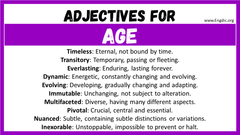 20+ Best Words to Describe Age, Adjectives for Age - EngDic