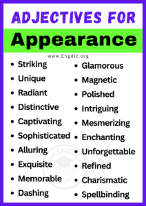 20+ Best Words to Describe Appearance, Adjectives for Appearance - EngDic