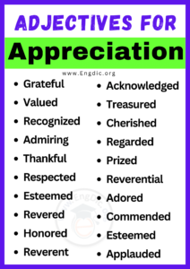 20+ Best Words to Describe Appreciation, Adjectives for Appreciation ...