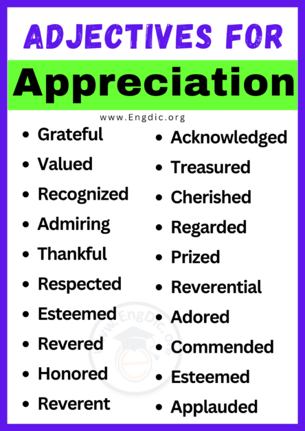 20+ Best Words to Describe Appreciation, Adjectives for Appreciation ...
