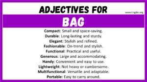 20+ Best Words to Describe Bag, Adjectives for Bag - EngDic
