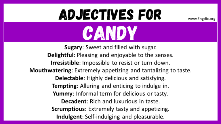 20+ Best Words to Describe Candy, Adjectives for Candy - EngDic