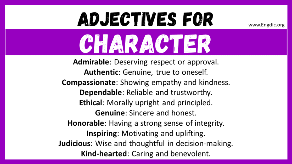 20+ Best Words to Describe Character, Adjectives for Character - EngDic
