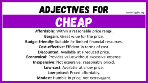 20+ Best Words to Describe Cheap, Adjectives for Cheap - EngDic