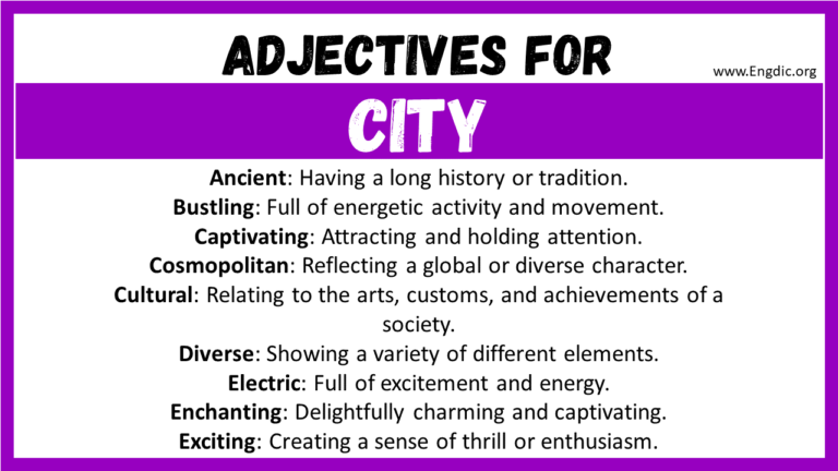 20+ Best Words to Describe City, Adjectives for City - EngDic