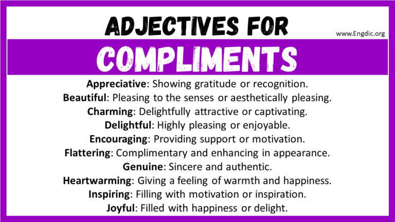 20+ Best Words to Describe Compliments, Adjectives for Compliments - EngDic