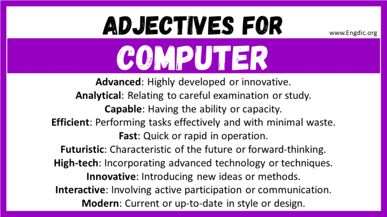 20+ Best Words to Describe Computer, Adjectives for Computer - EngDic