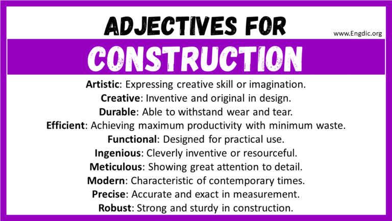 20+ Best Words to Describe Construction, Adjectives for Construction ...