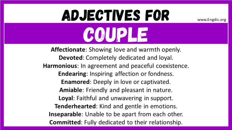 20+ Best Words to Describe Couple, Adjectives for Couple - EngDic