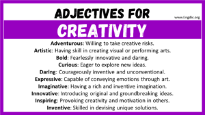20+ Best Words to Describe Creativity, Adjectives for Creativity - EngDic