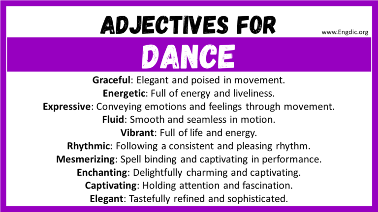 20+ Best Words to Describe Dance, Adjectives for Dance - EngDic