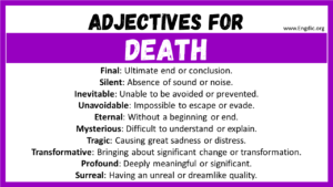 20+ Best Words to Describe Death, Adjectives for Death - EngDic