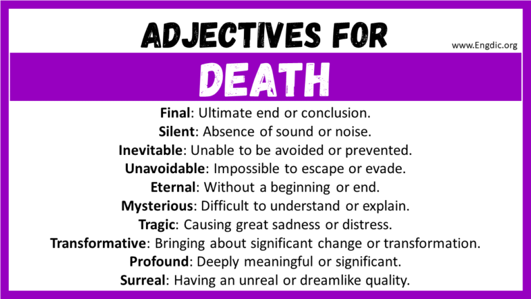 20+ Best Words to Describe Death, Adjectives for Death - EngDic