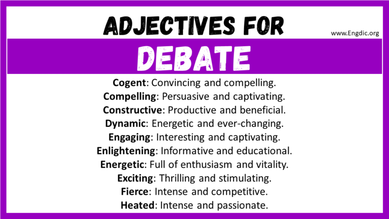 20+ Best Words to Describe Debate, Adjectives for Debate - EngDic