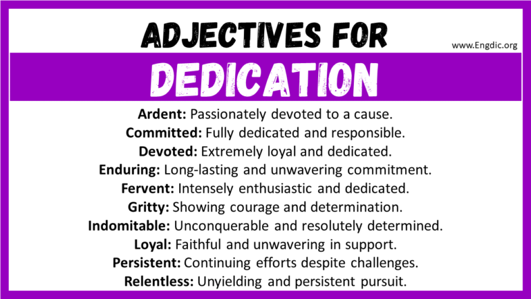 20+ Best Words to Describe Dedication, Adjectives for Dedication - EngDic