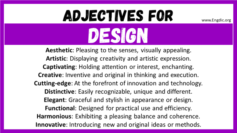20+ Best Words to Describe Design, Adjectives for Design - EngDic