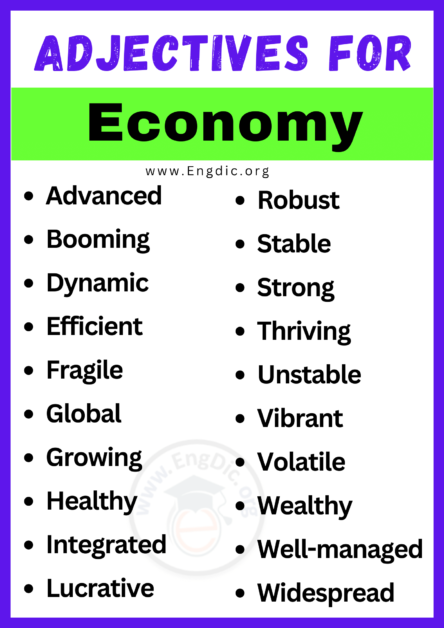 20+ Best Words to Describe Economy, Adjectives for Economy - EngDic