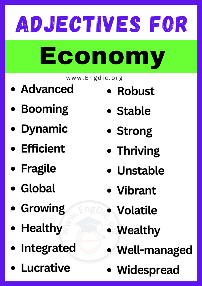 20+ Best Words to Describe Economy, Adjectives for Economy - EngDic