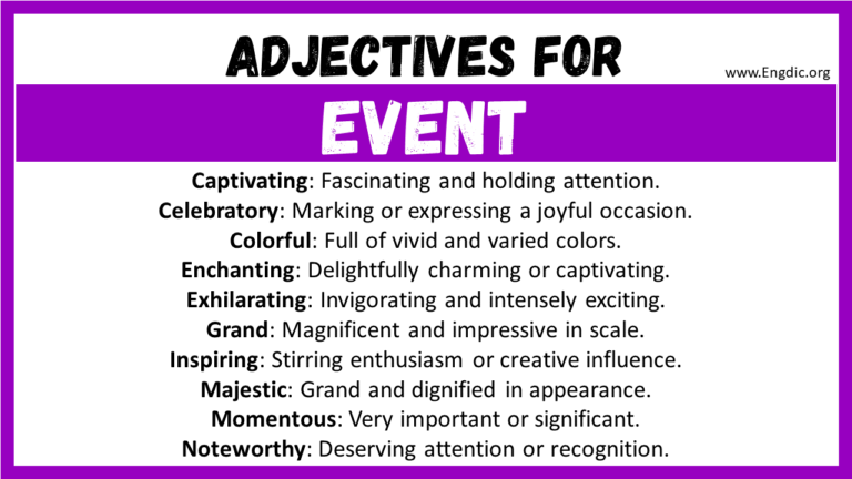 20+ Best Words to Describe Event, Adjectives for Event - EngDic