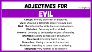 20+ Best Words to Describe Evil, Adjectives for Evil - EngDic