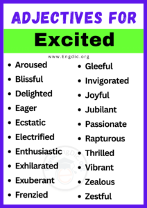 20+ Best Words to Describe Excited, Adjectives for Excited - EngDic