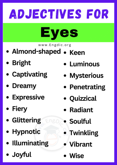 20+ Best Words to Describe Eyes, Adjectives for Eyes - EngDic