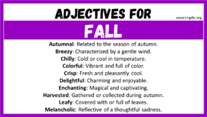 20+ Best Words to Describe Fall, Adjectives for Fall - EngDic