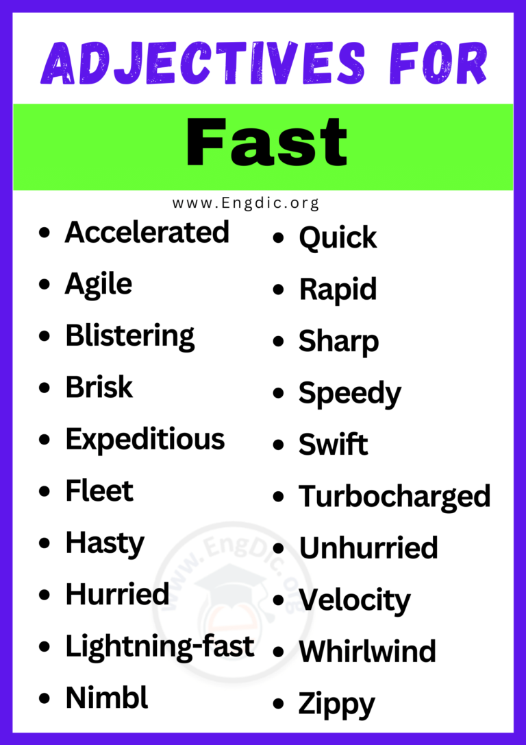 20+ Best Words to Describe Fast, Adjectives for Fast - EngDic