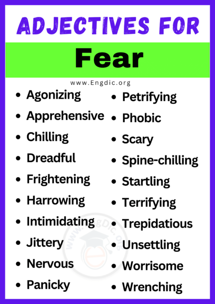 20+ Best Words to Describe Fear, Adjectives for Fear - EngDic