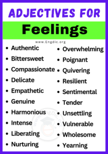 20+ Best Words to Describe Feelings, Adjectives for Feelings - EngDic