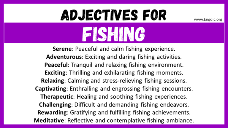 20+ Best Words to Describe Fishing, Adjectives for Fishing - EngDic