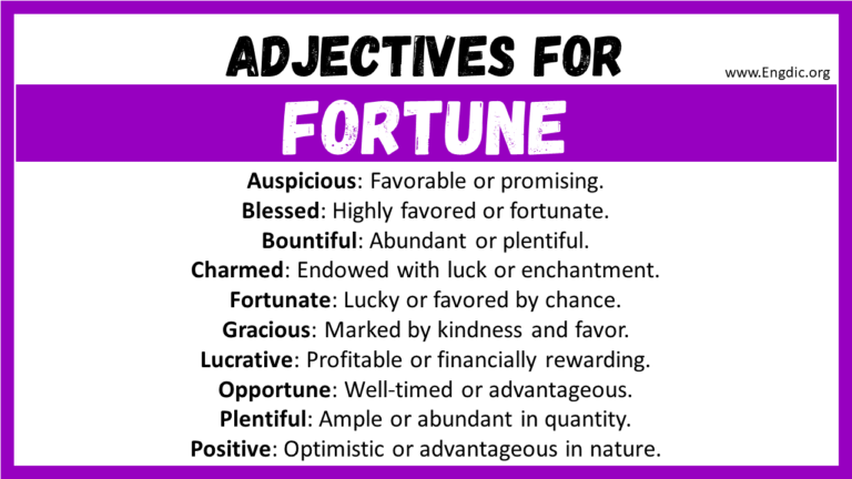 20+ Best Words to Describe Fortune, Adjectives for Fortune - EngDic