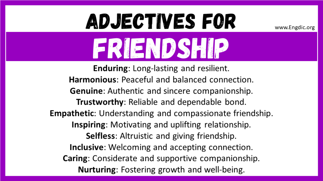 20+ Best Words to Describe Friendship, Adjectives for Friendship - EngDic 20+ Best Words to Describe Friendship, Adjectives for Friendship - EngDic