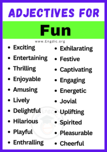 20+ Best Adjectives for Fun, Words to Describe a Fun - EngDic