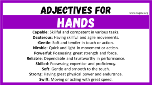 20+ Best Words to Describe Hands, Adjectives for Hands - EngDic